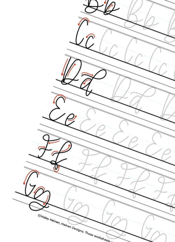 Hand-Lettering Practice Sheets | Heinen Designs
