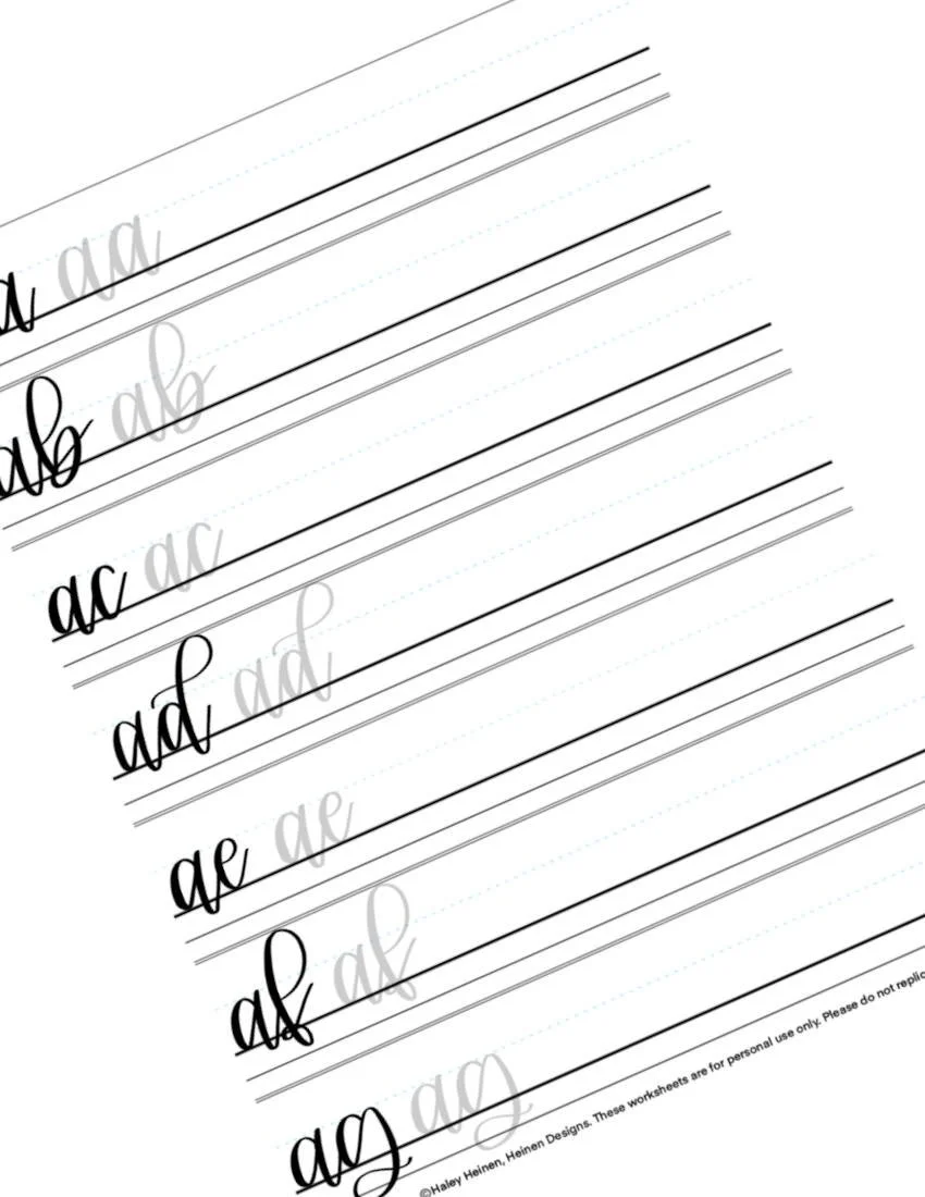 Hand-Lettering Practice Sheets | Heinen Designs