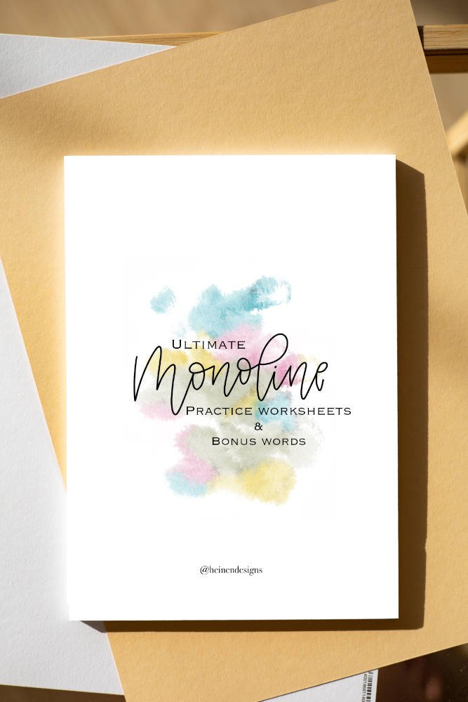 Monoline Lettering Worksheets