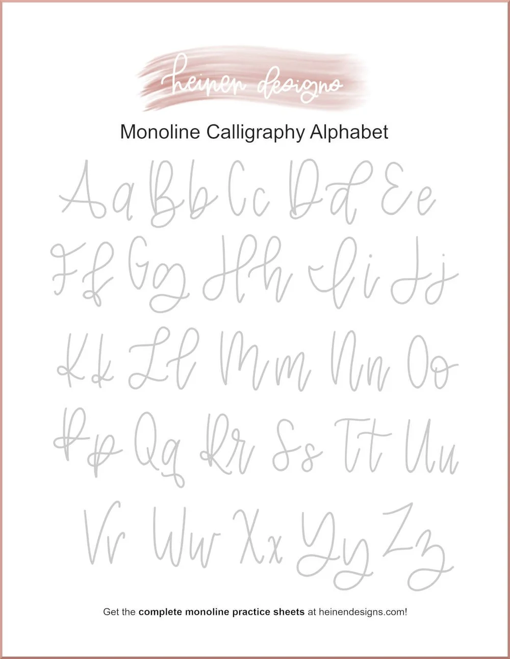50+ Free Calligraphy Practice Sheets