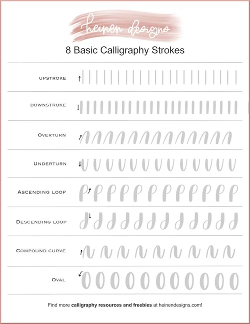50+ Free Calligraphy Practice Sheets