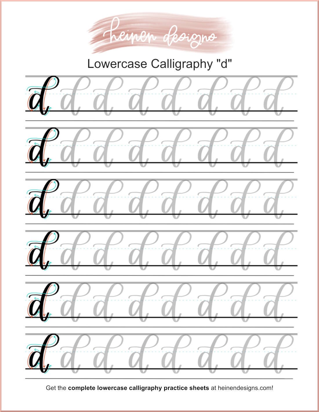 50+ Free Calligraphy Practice Sheets