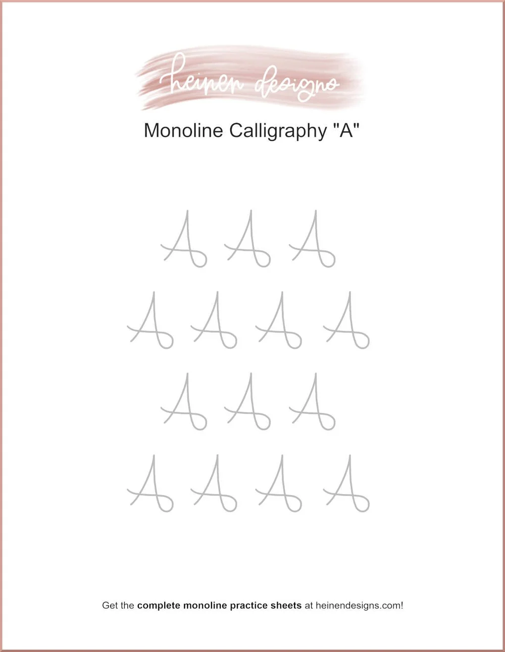 50+ Free Calligraphy Practice Sheets