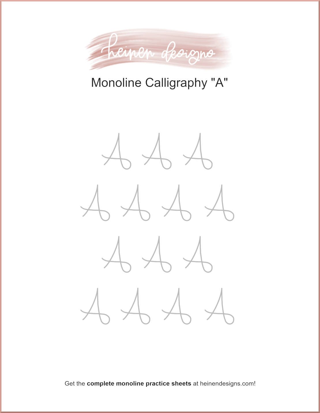 50+ Free Calligraphy Practice Sheets