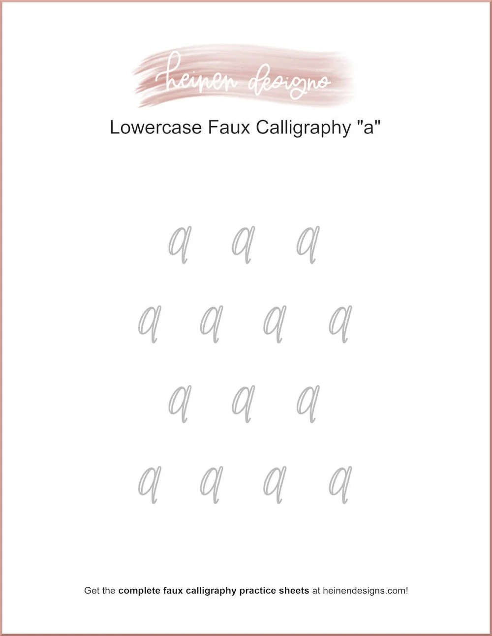 50+ Free Calligraphy Practice Sheets