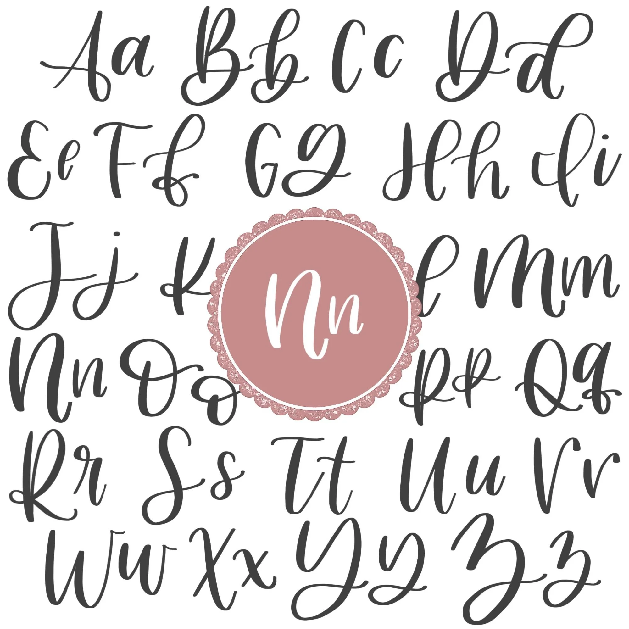 Calligraphy N: Uppercase, Lowercase, Strokes & Practice