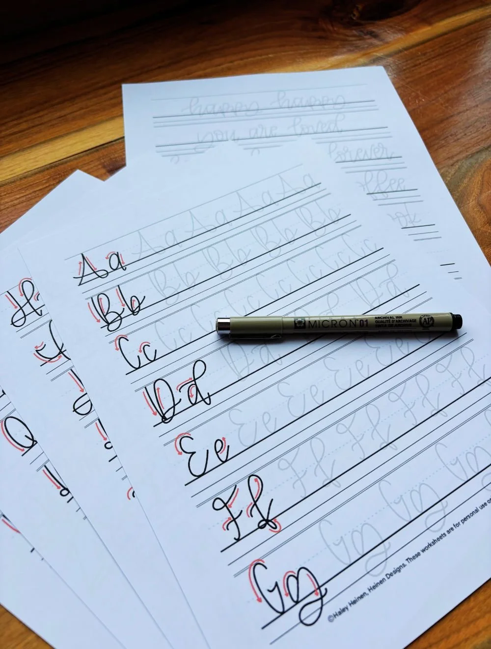 Beginner — Hand-Lettering Practice Sheets