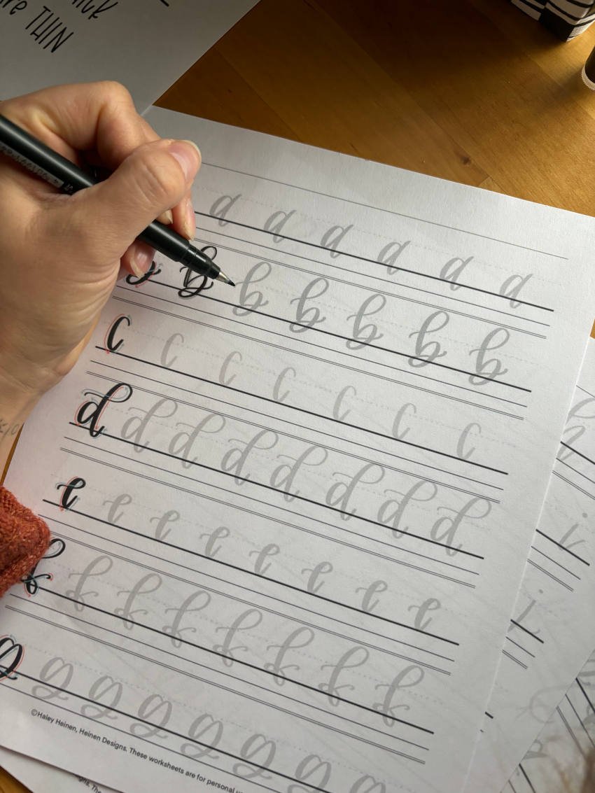 Hand-Lettering Practice Sheets