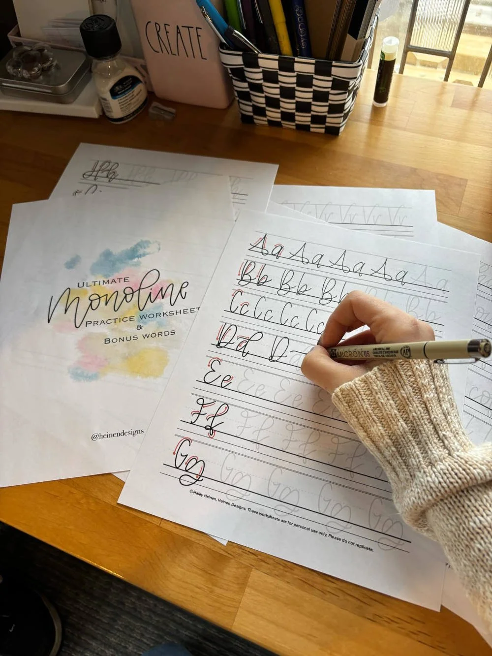 How to Use Calligraphy Practice Sheets + FREE Download