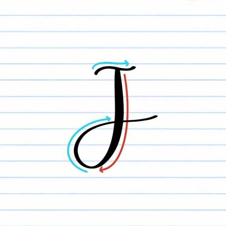 Calligraphy J: Uppercase, Lowercase, Strokes & Practice