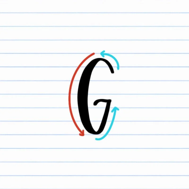 Calligraphy G: Uppercase, Lowercase, Strokes & Practice
