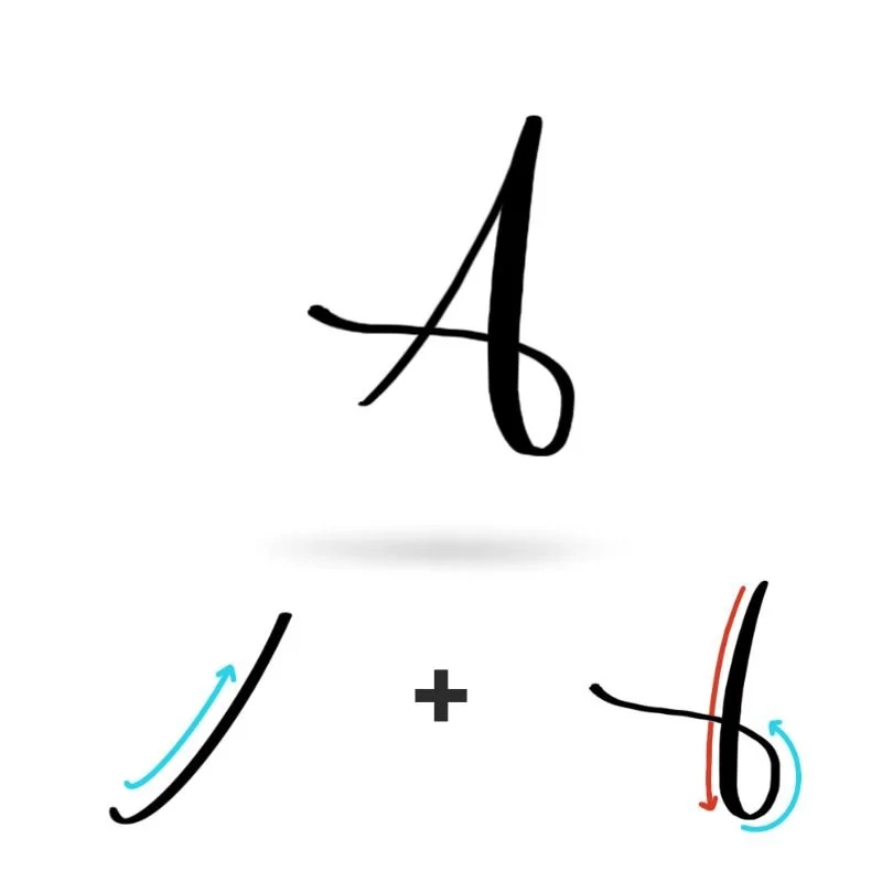 Calligraphy Letter A: Uppercase, Lowercase, Strokes & Practice