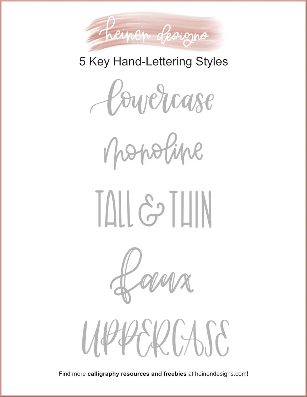 Key Hand-Lettering Styles Worksheet - Free Download