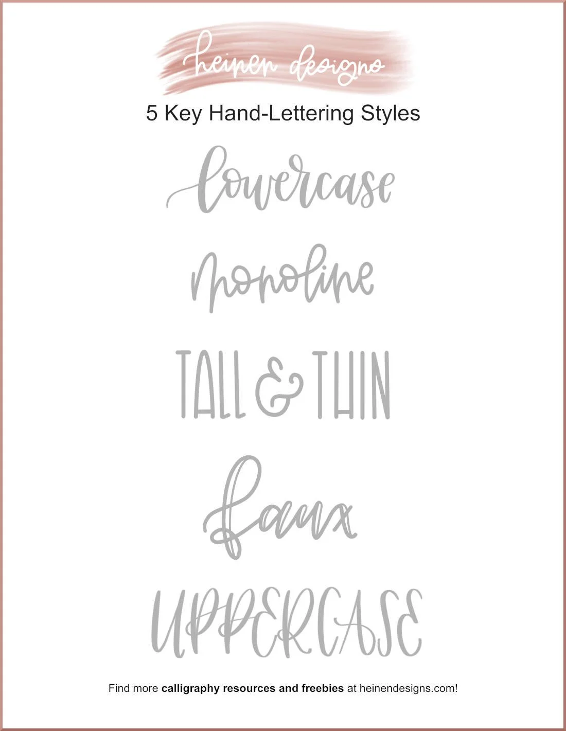 Key Hand-Lettering Styles Worksheet - Free Download