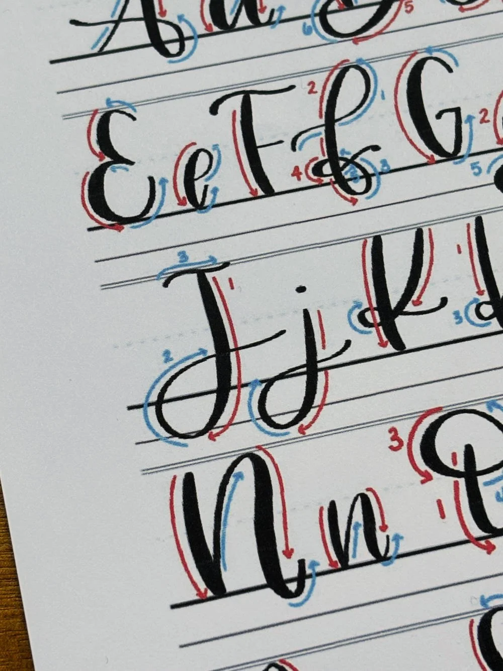 Calligraphy J: Uppercase, Lowercase, Strokes & Practice