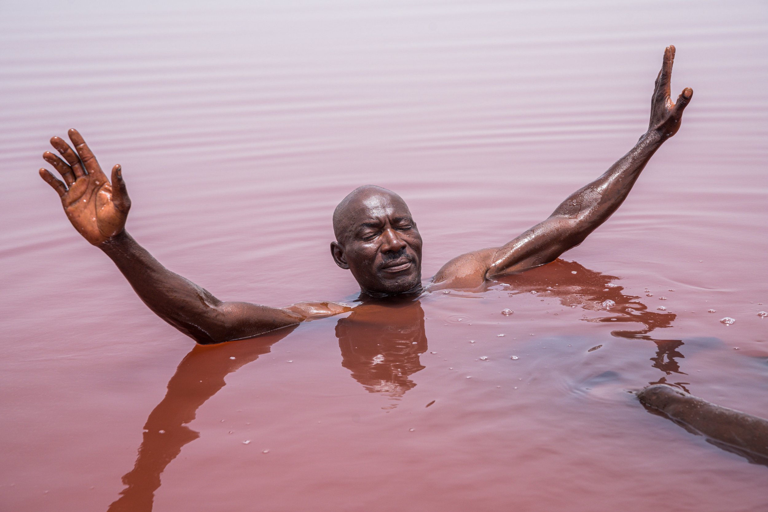 Swimming In Pink Lake