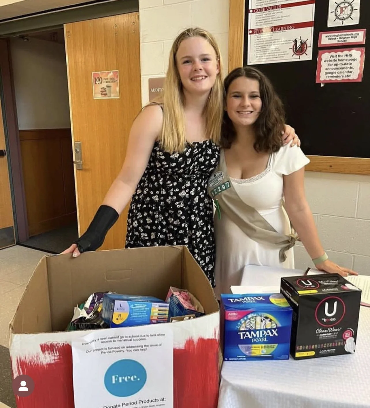 Menstruation supplies to those in need. Free, period.