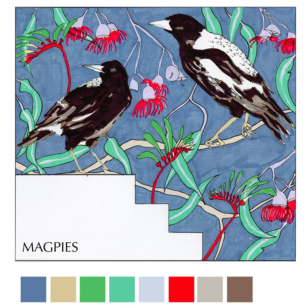 Magpie Mural — Alicia Rogerson Art