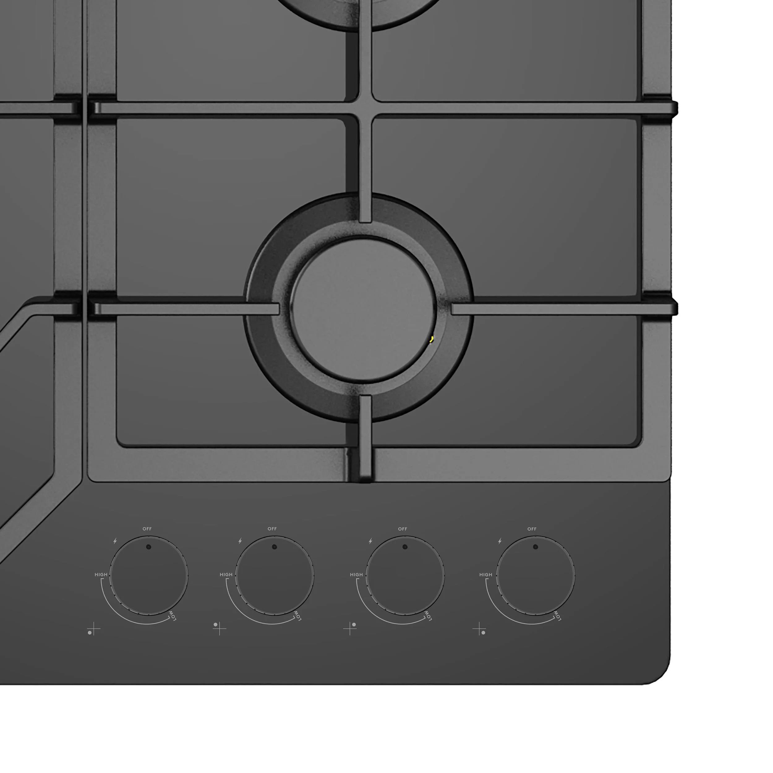 90cm Gas on Glass Cooktop | ICGG905W — InAlto