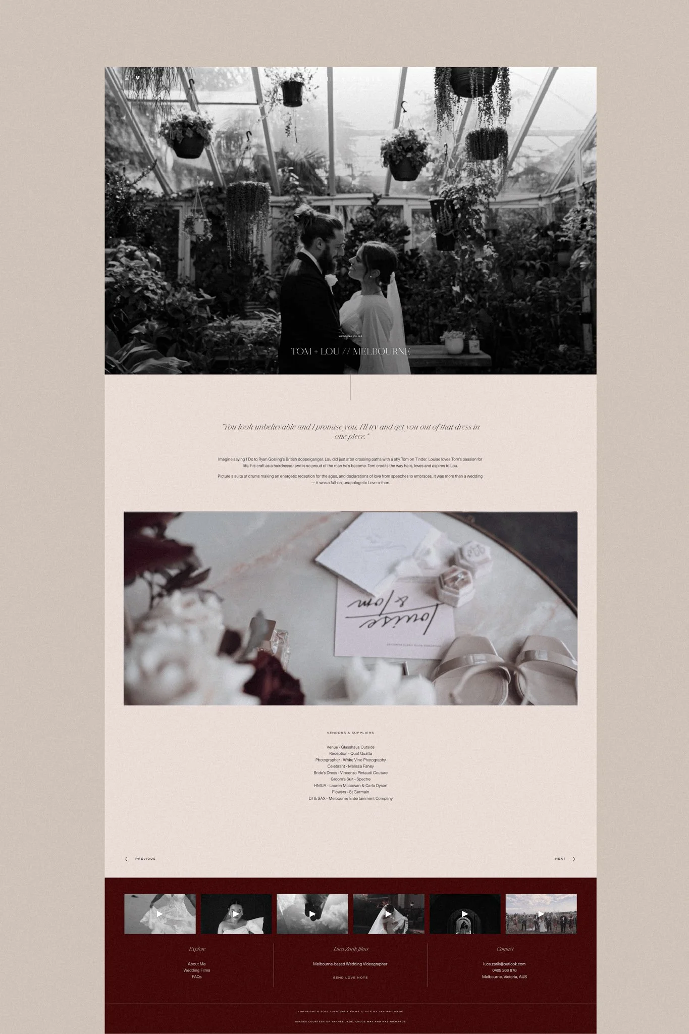 Luca Zarik Films — January Made Design | Squarespace Websites & Branding