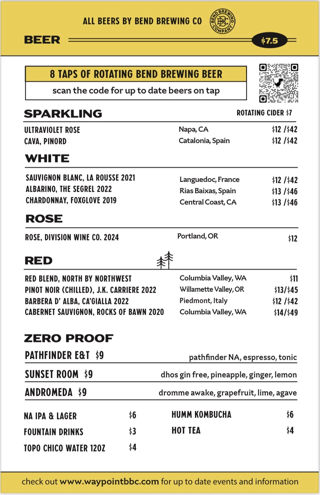 MENU — Waypoint by Bend Brewing