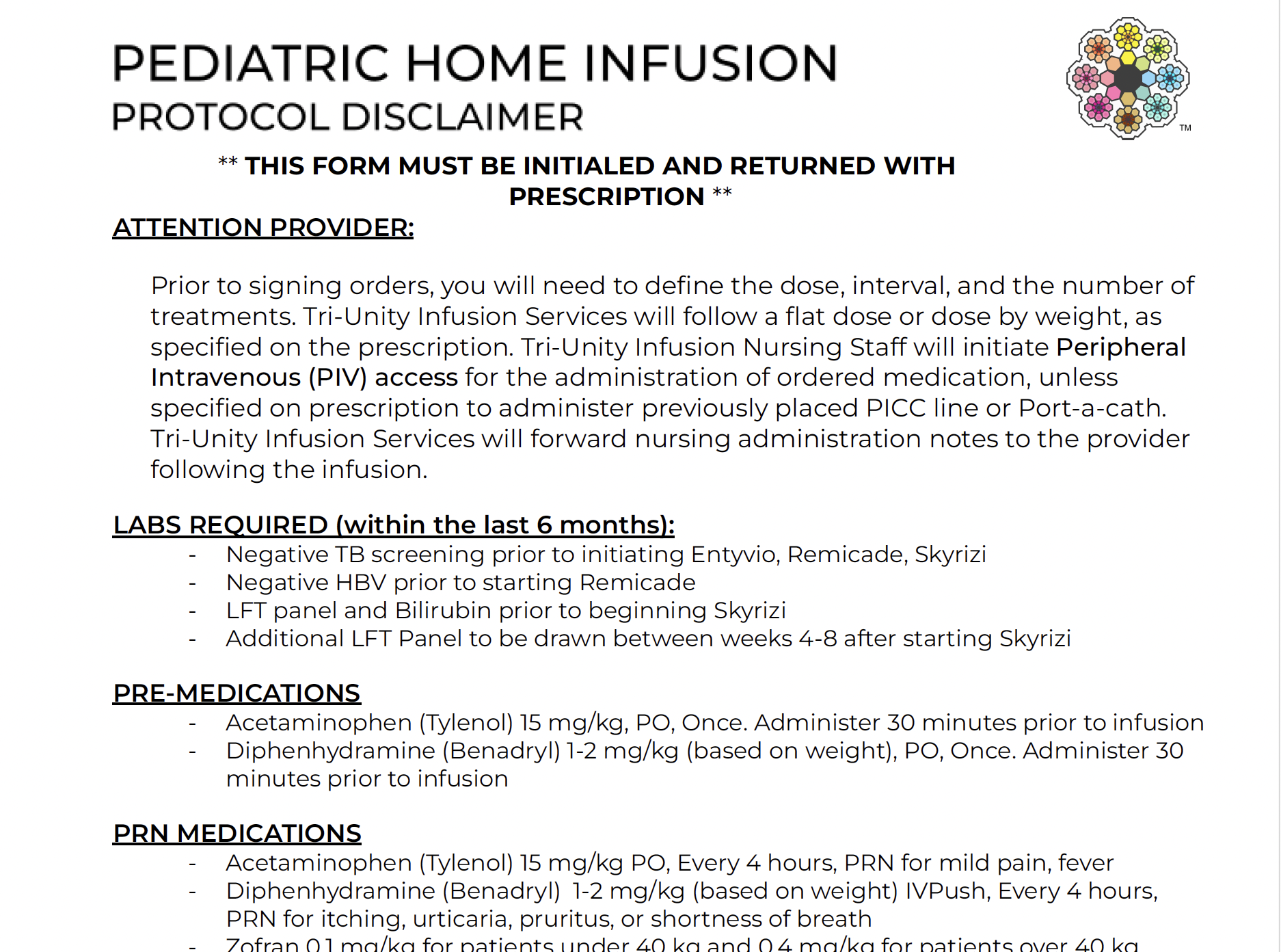 Order Forms — Home Infusion Options