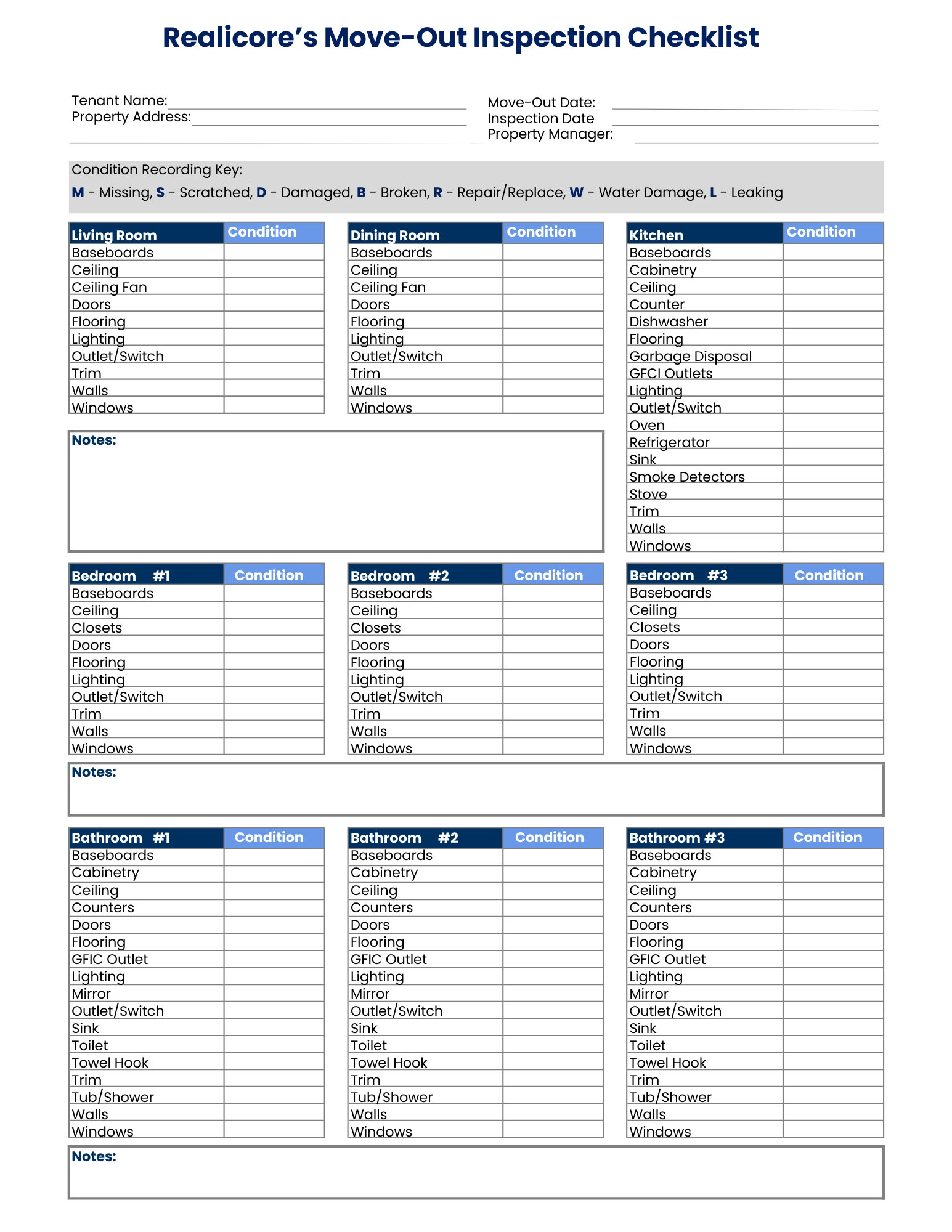 Free Move-Out Checklist — Realicore Real Estate Group