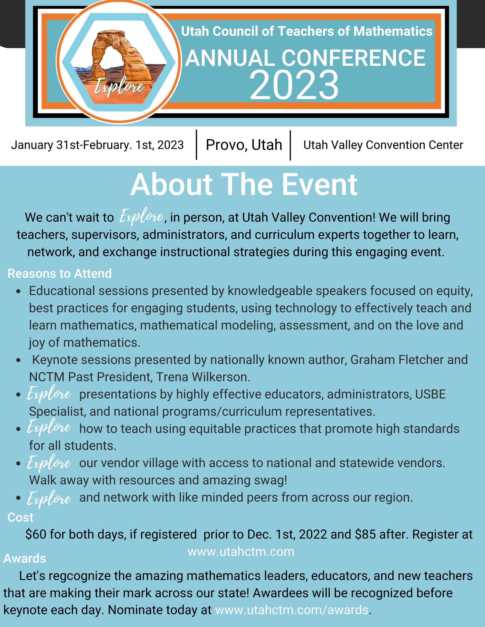Reasons to Attend — Utah Council of Teachers of Mathematics