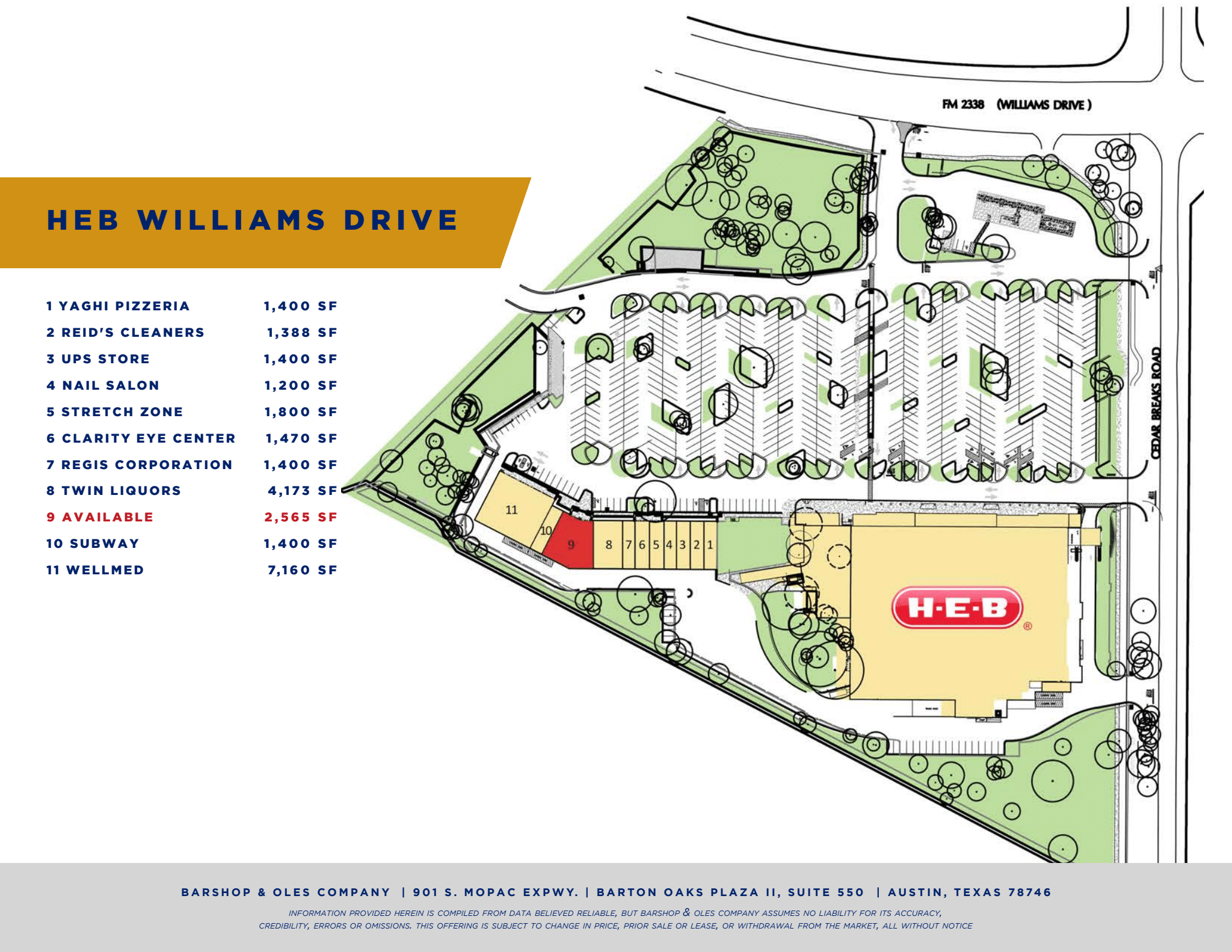 HEB Williams Drive Shopping Center — Current Developments