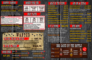 Menus — Outlaw BBQ and Cater Market