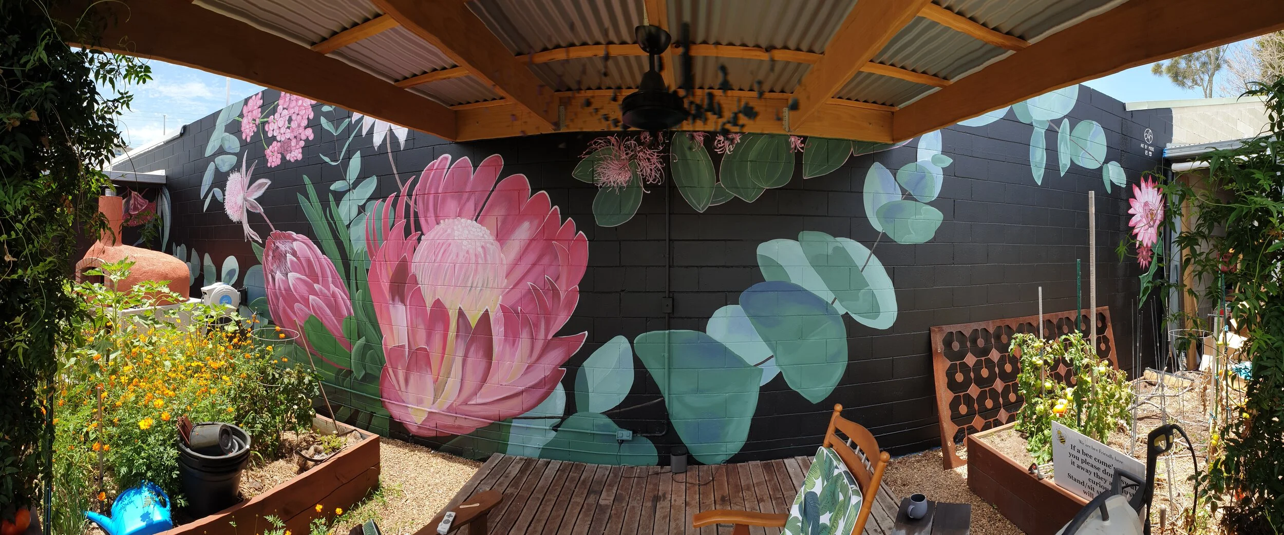 That Little Flower Shop Mural | Native Floral Feature Wall Maroochydore ...
