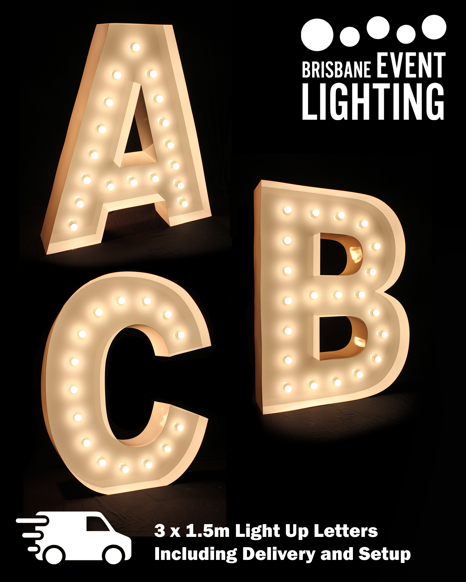 Light Up Letter Hire • Brisbane Event Lighting • Event Lighting Hire ...