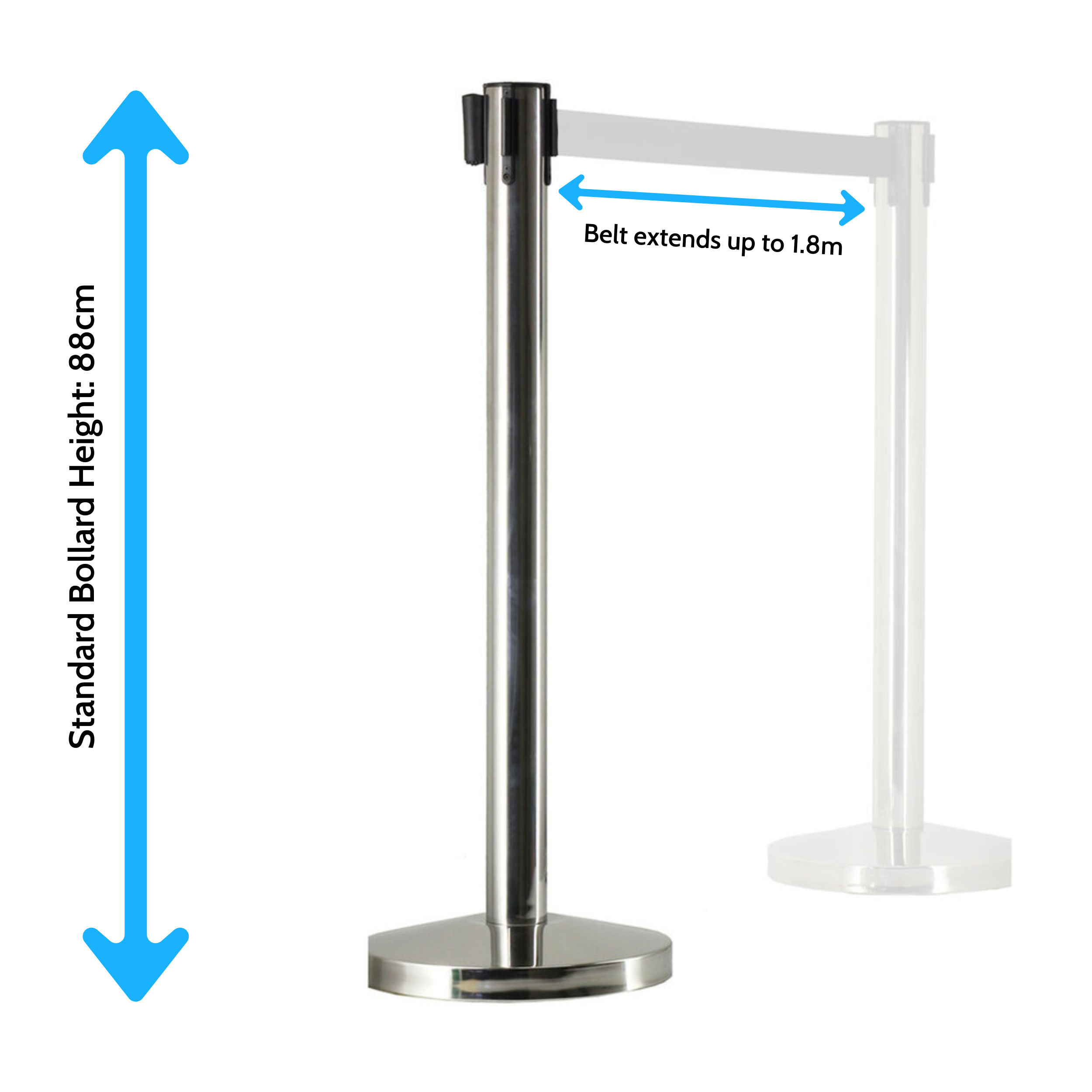 Silver Retractable Belt Bollard Hire • Brisbane Event Lighting • Event ...