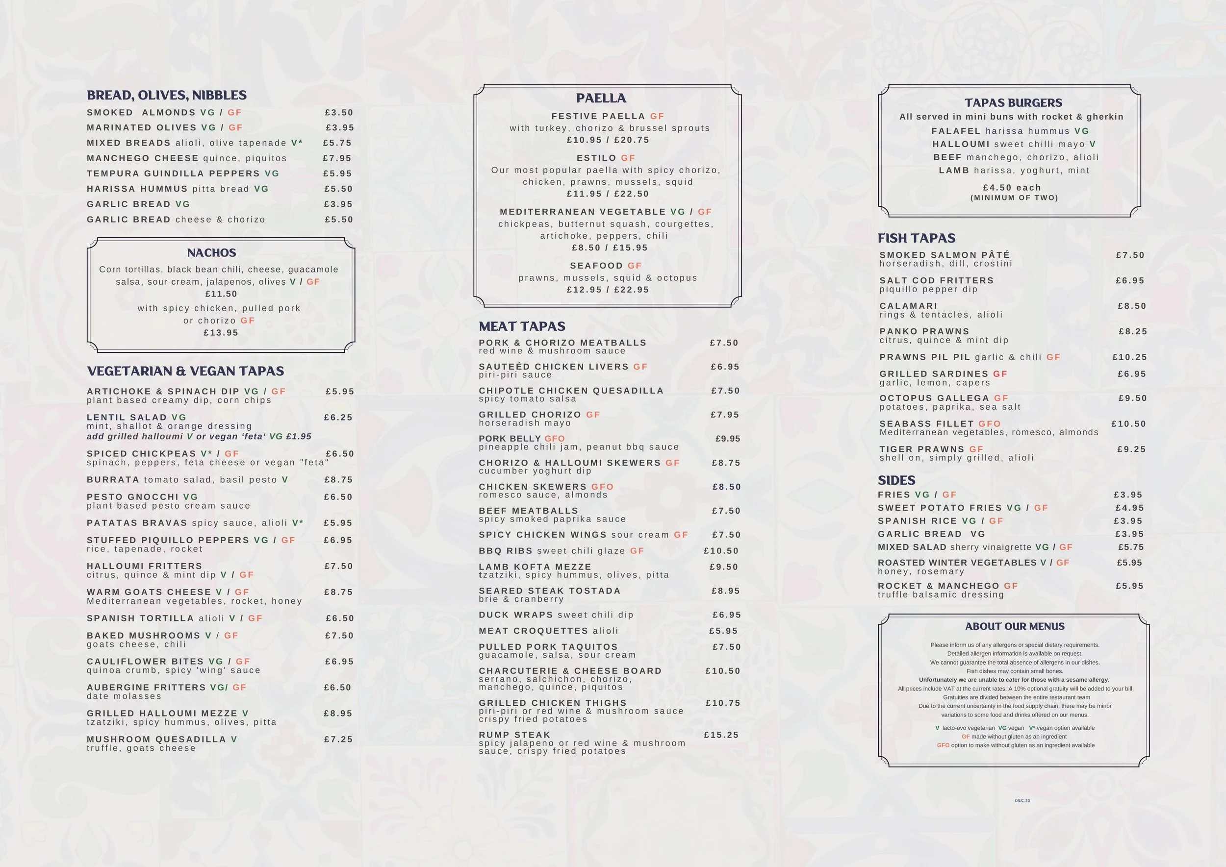 Menus — Bar Estilo Birmingham
