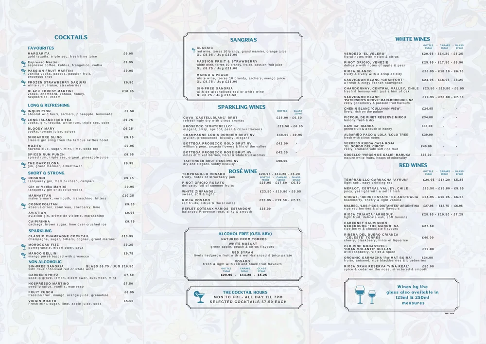 Menus — Bar Estilo Birmingham