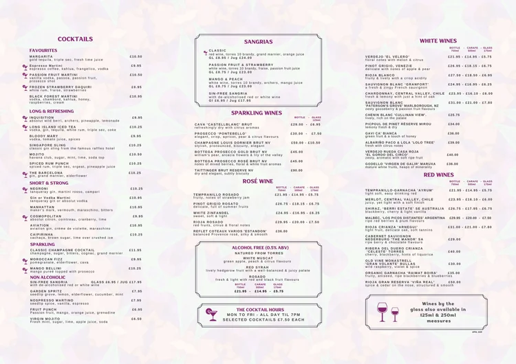 Menus — Bar Estilo Birmingham