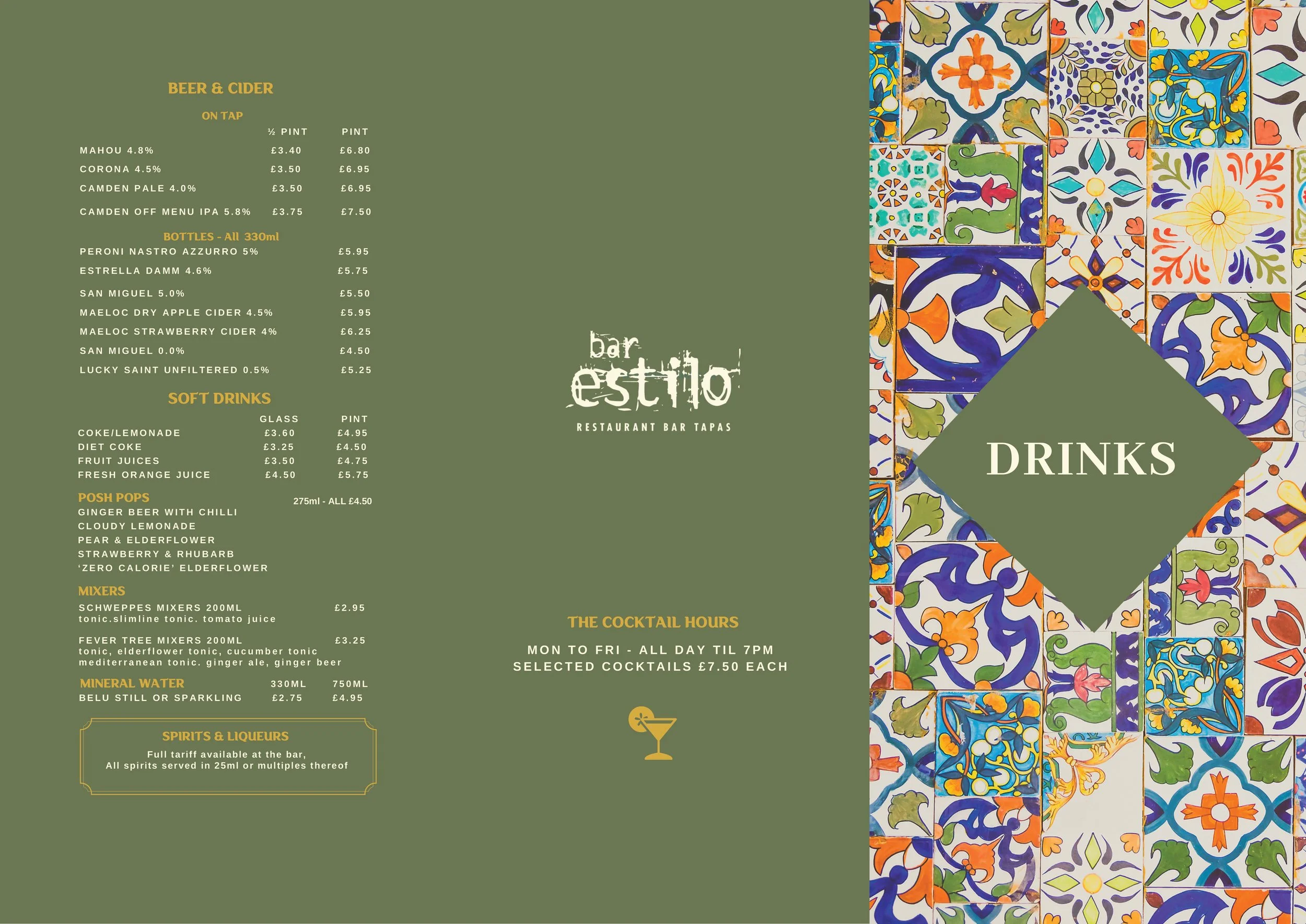 Menus — Bar Estilo Birmingham