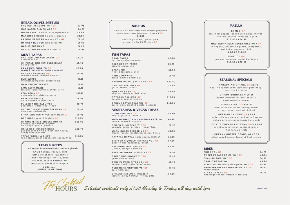 Menus — Bar Estilo Birmingham