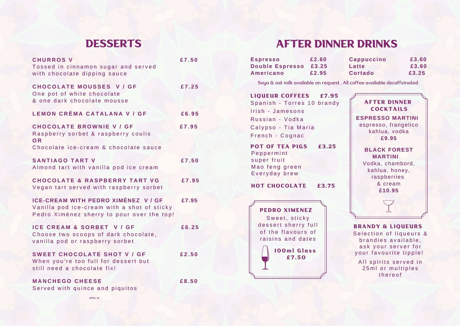 Menus — Bar Estilo Birmingham