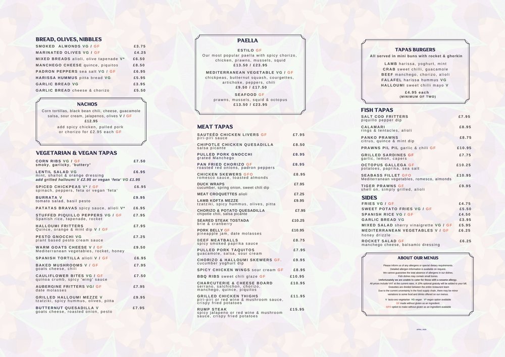 Menus — Bar Estilo Birmingham