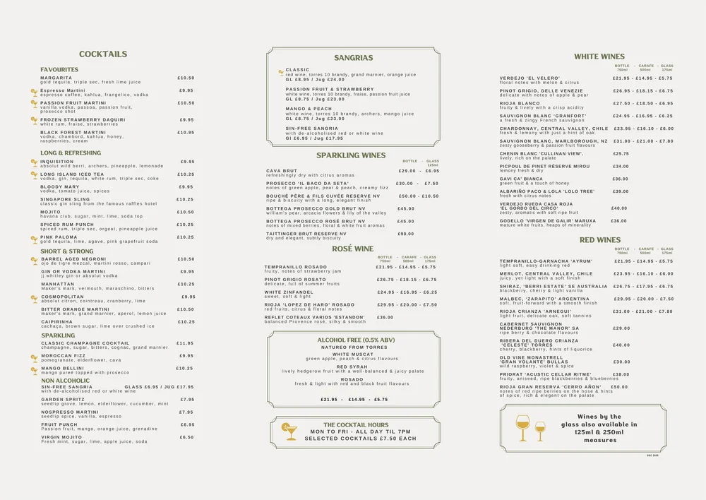 Menus — Bar Estilo Birmingham