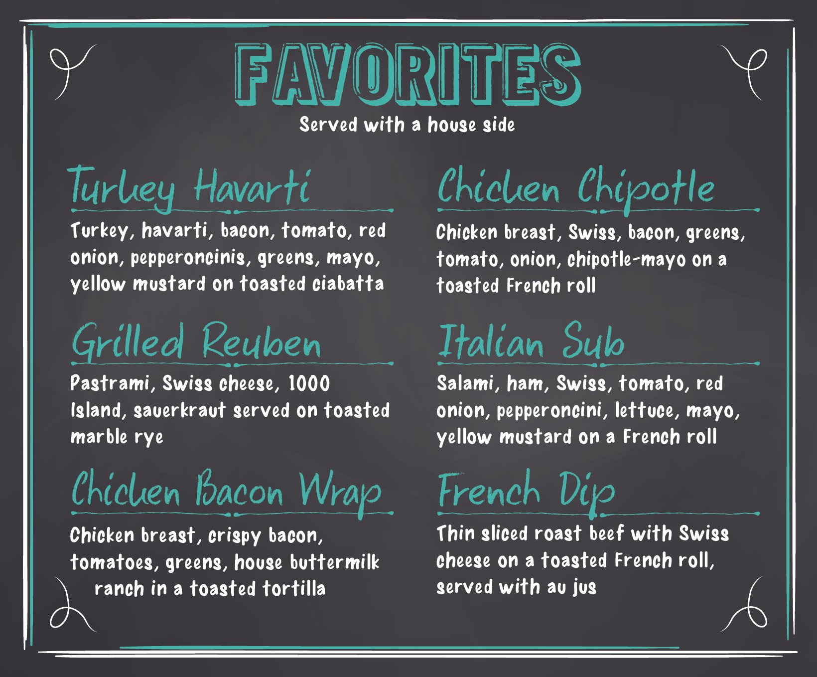 Lunch Menu — Poppinjay's Cafe