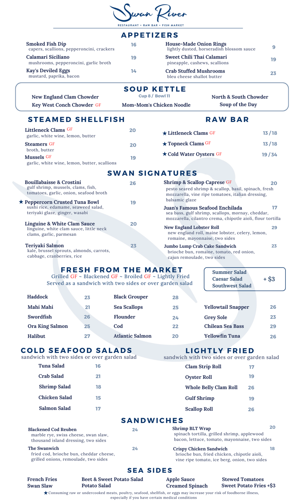 Lunch Menu — Swan River Seafood