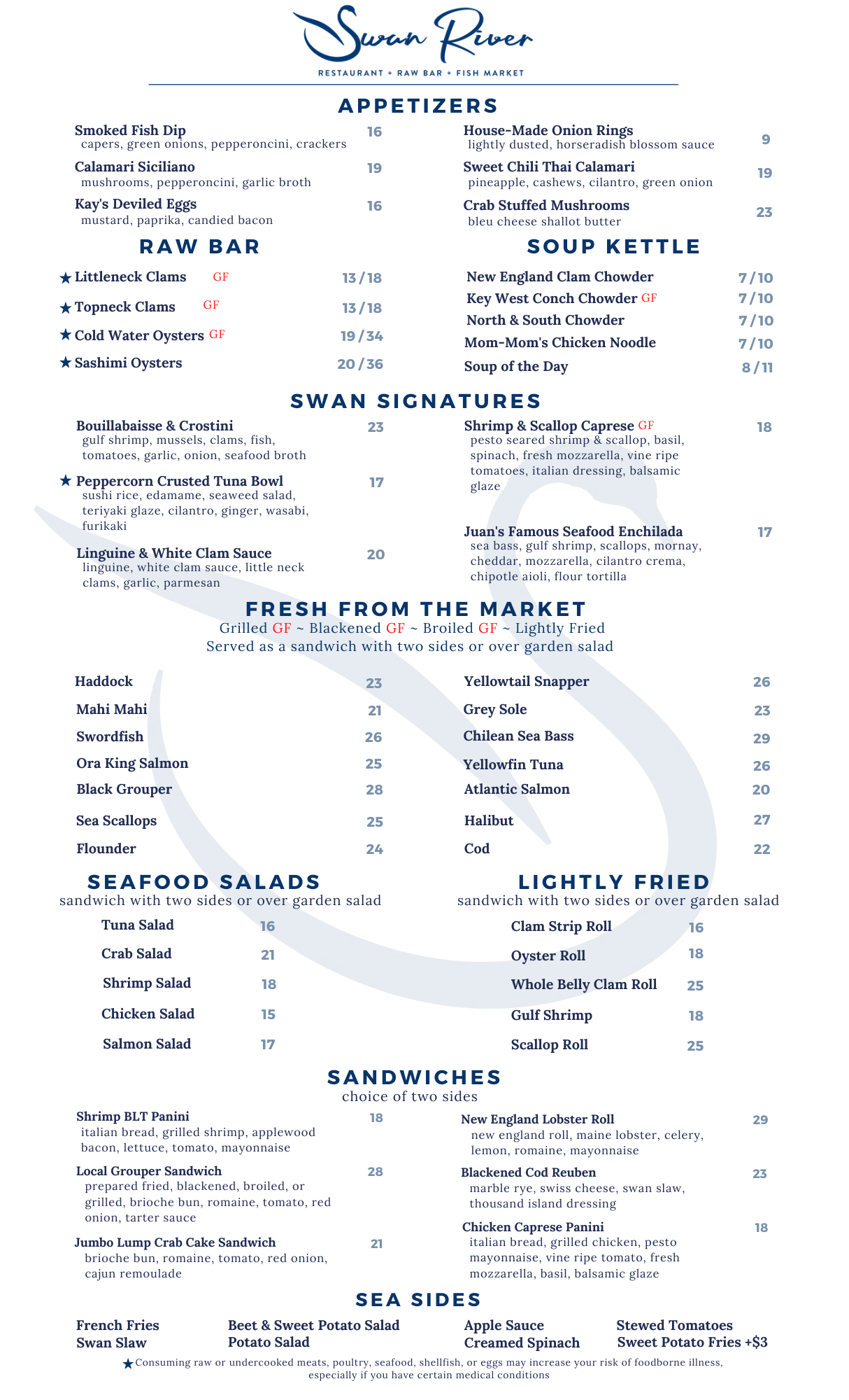 Lunch Menu — Swan River Seafood