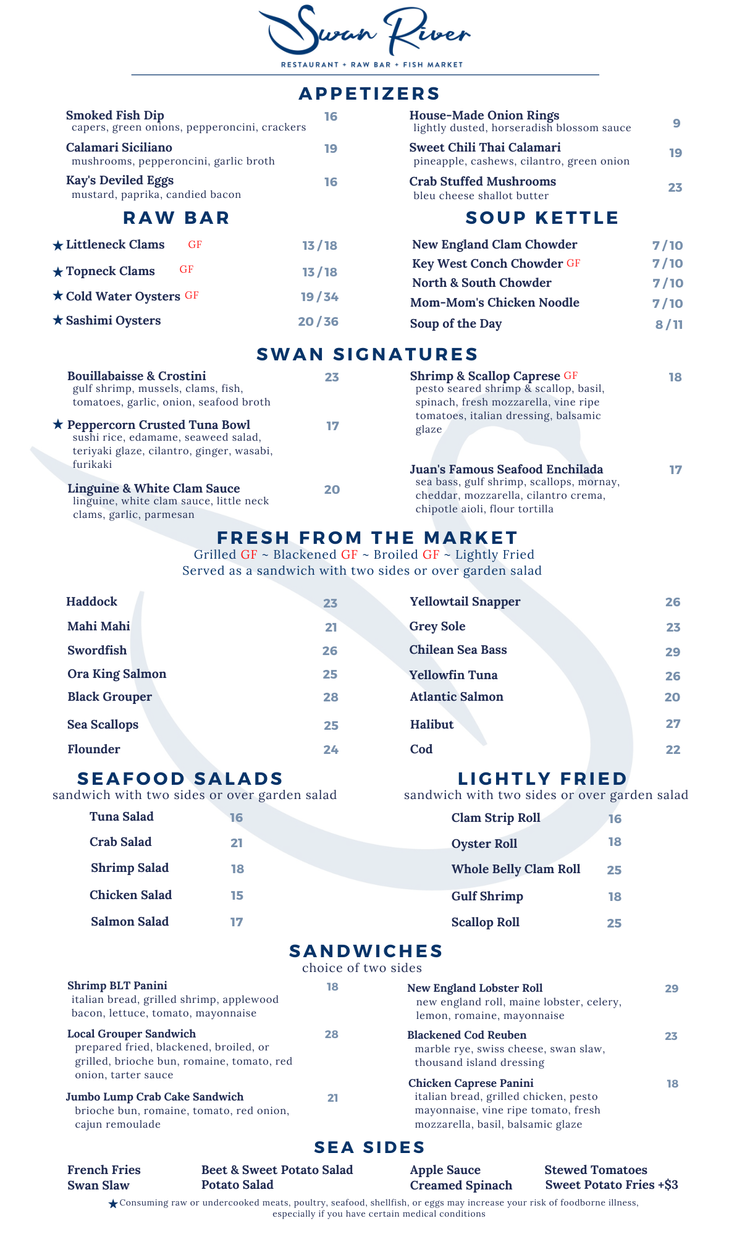 Lunch Menu — Swan River Seafood