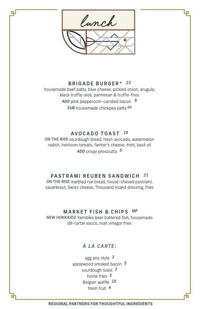Brunch Menu | Brigade