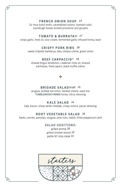 Dinner Menu | Brigade