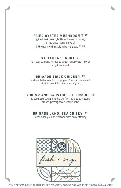 Dinner Menu | Brigade