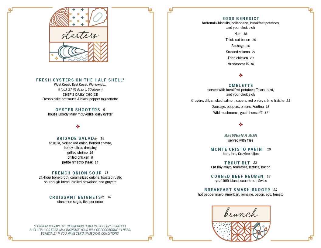 Brunch Menu | Brigade