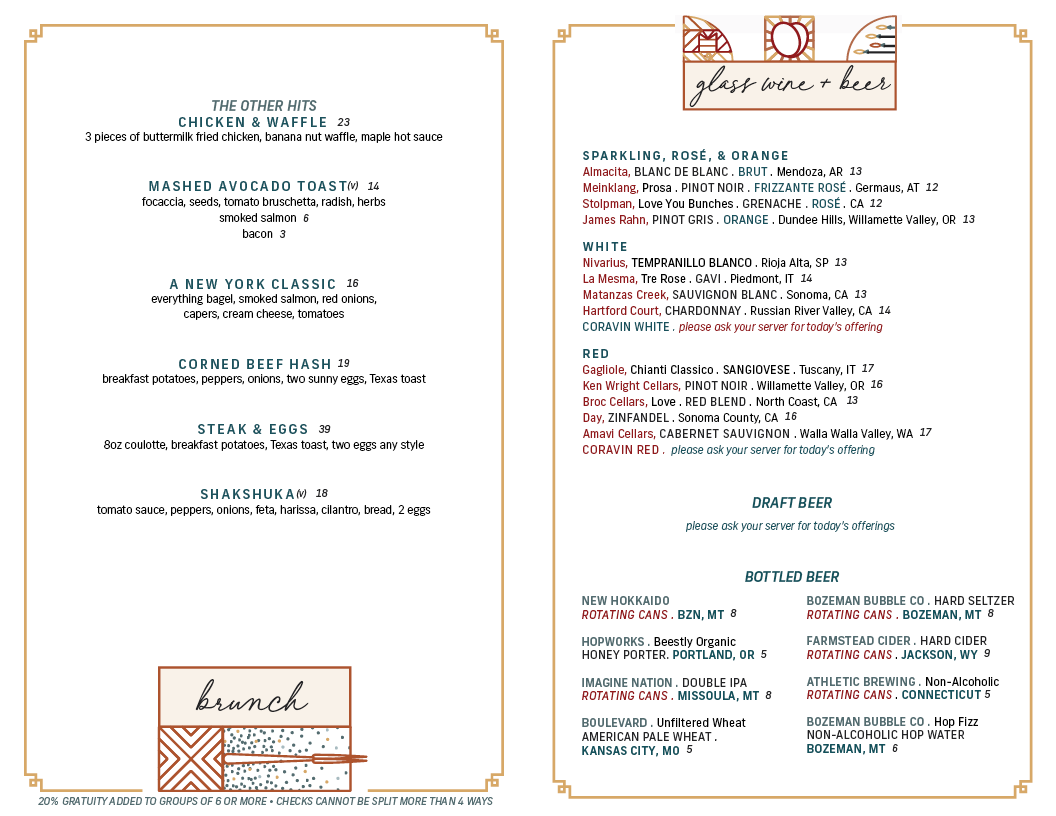 Brunch Menu | Brigade